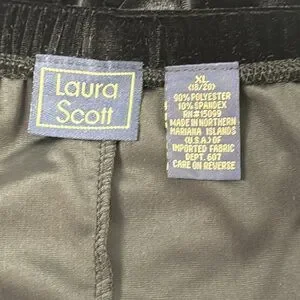 Laura Scott | Skirts | Laura Scott Pull On Black Velvet Velour Skirt ...